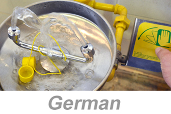 PureSafety On Demand. Using Eyewashes and Emergency Showers (German)